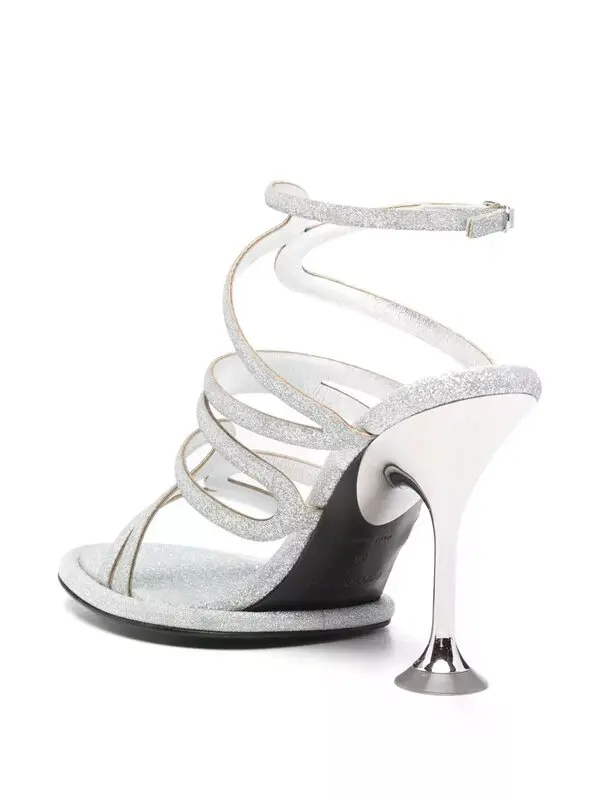 SERGIO ROSSI Sonic Glitter-effect Multi-strap Sandals