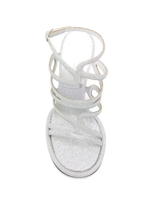 SERGIO ROSSI Sonic Glitter-effect Multi-strap Sandals