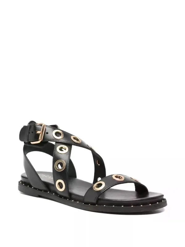 CARMELA Eyelet-embellished Cross-strap Sandals