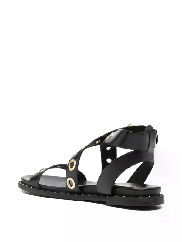 CARMELA Eyelet-embellished Cross-strap Sandals