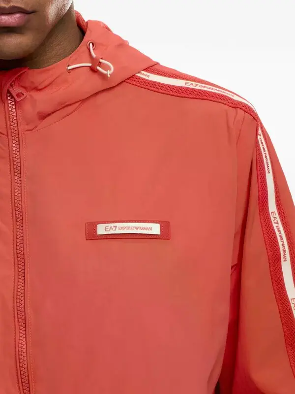 EA7 Colour-block Logo-tape Jacket - Red