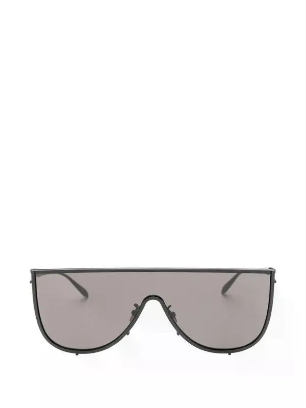 AZZEDINE ALAIA Engraved Logo Shield Sunglasses - Black
