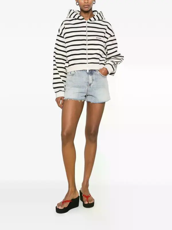 WRSTBHVR Medina Frayed Denim Shorts
