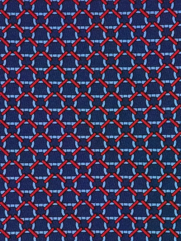 FERRAGAMO Gancini Link-print Tie - Blue