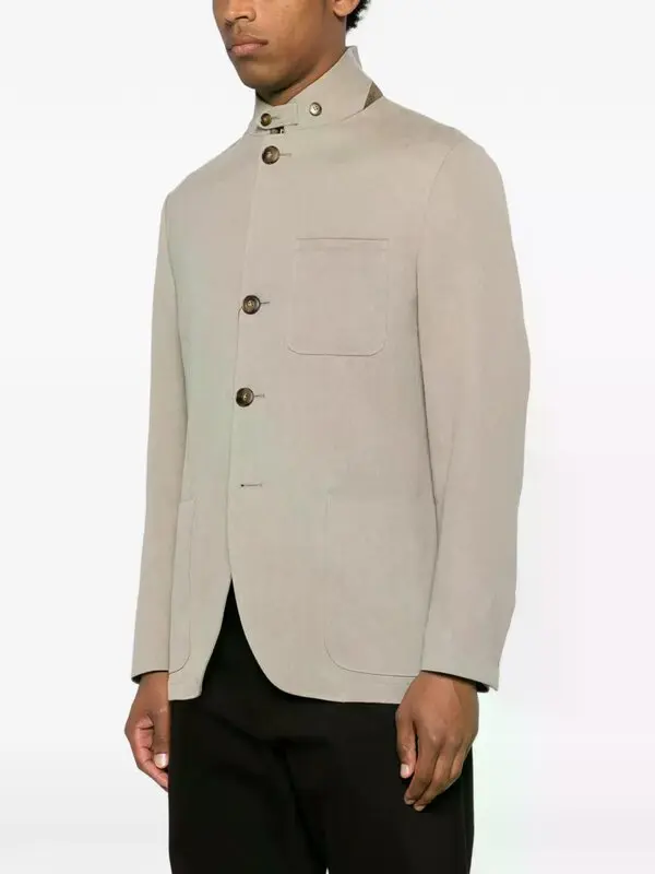 Canali High-neck Button-fastening Jacket