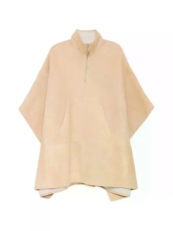 JAMES PERSE Suede Shearling Poncho