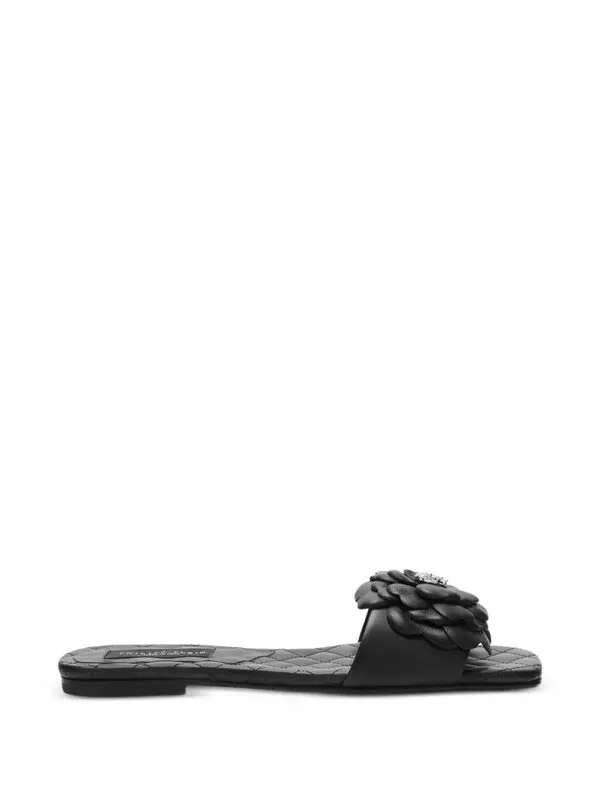 Philipp Plein Leather Flower Detail Sandals