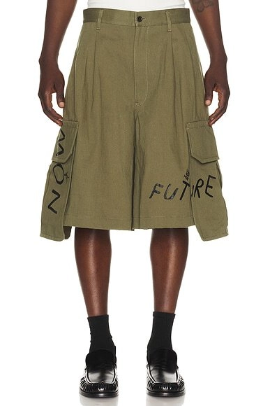 Comme Des Garçons Cargo Pocket Cotton Shorts - Khaki