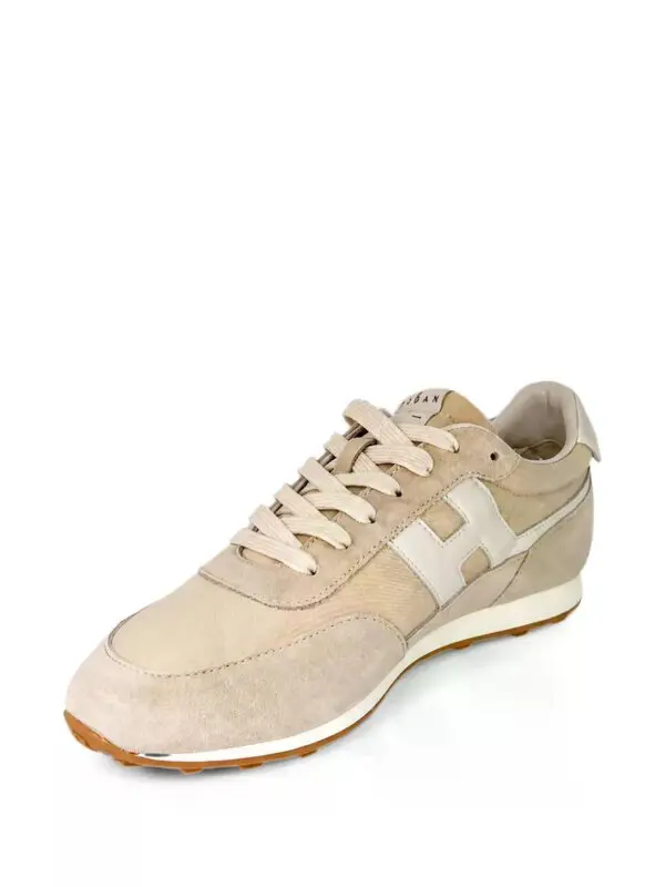 Hogan Logo-patch Lace-up Sneakers - Neutrals