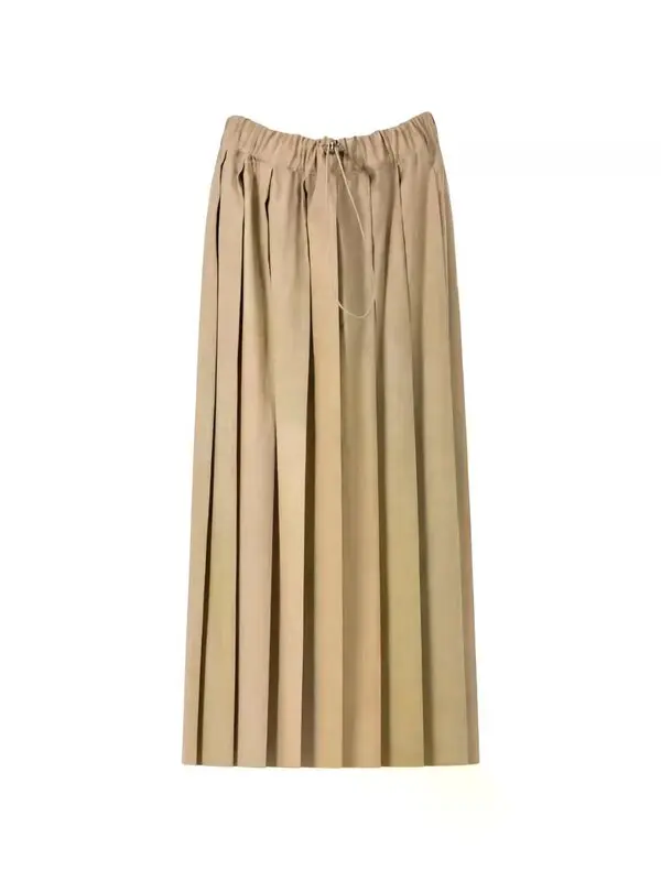 Fabiana Filippi Pleated Maxi Skirt With Drawstring Waist - Neutrals