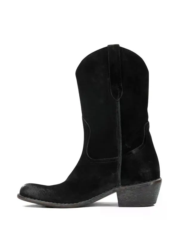 Moma Panelled Cowboy Boots - Black