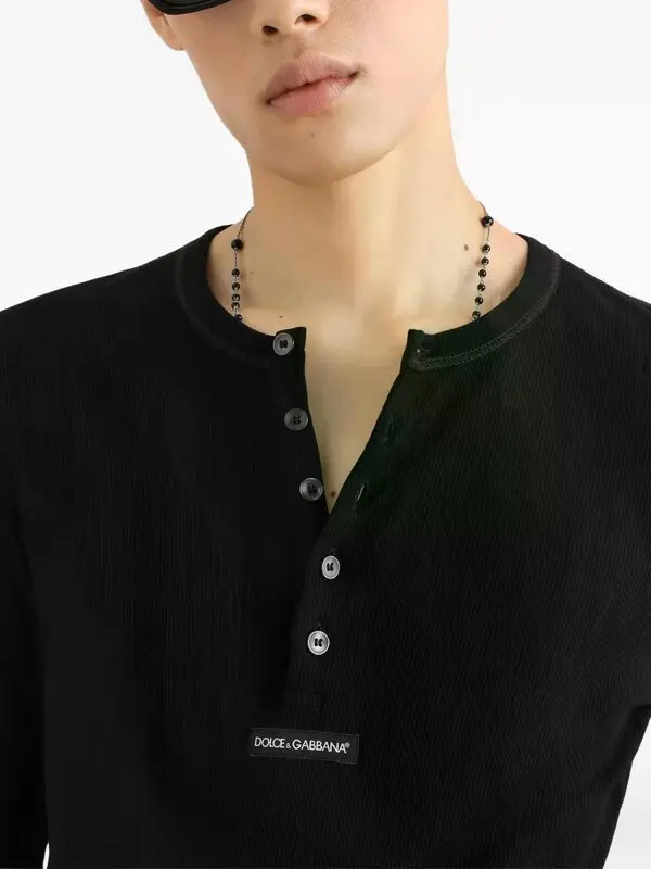 Dolce & Gabbana Serafino Jersey T-shirt With Logo