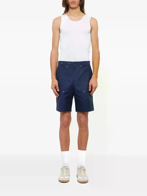 Kenzo Badge Embroidered Chino Shorts