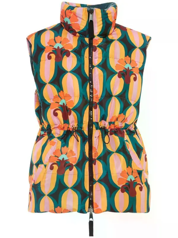 La DoubleJ Reversible Floral-print Gilet - Blue