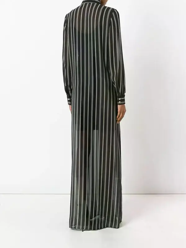 LANVIN Striped Maxi Shirt Dress