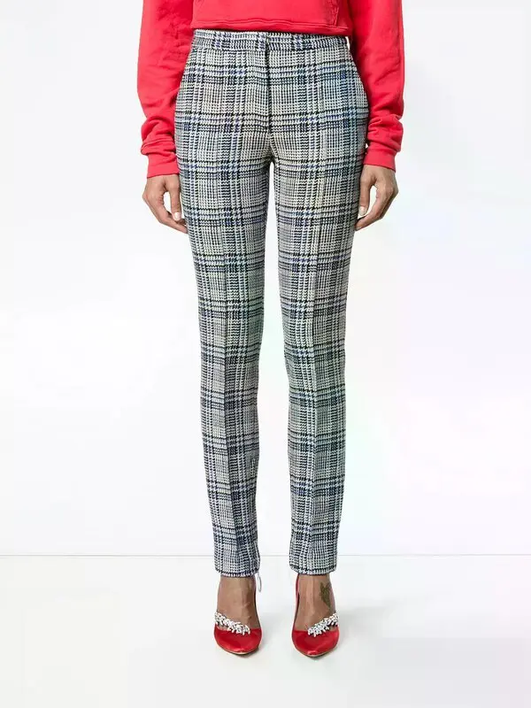 Off-White Tartan High Waisted Trousers