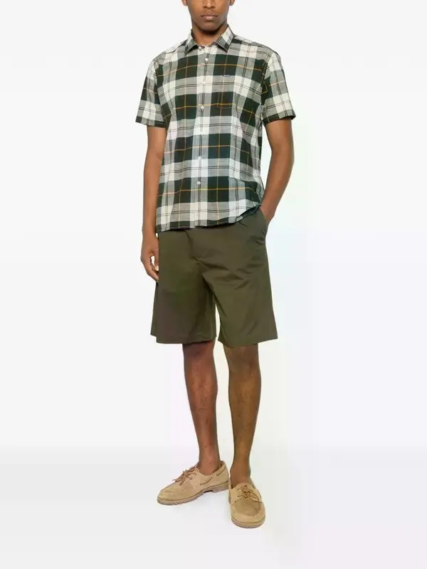 LOW BRAND George Coulisse Stud-embellished Drawstring Shorts - Green