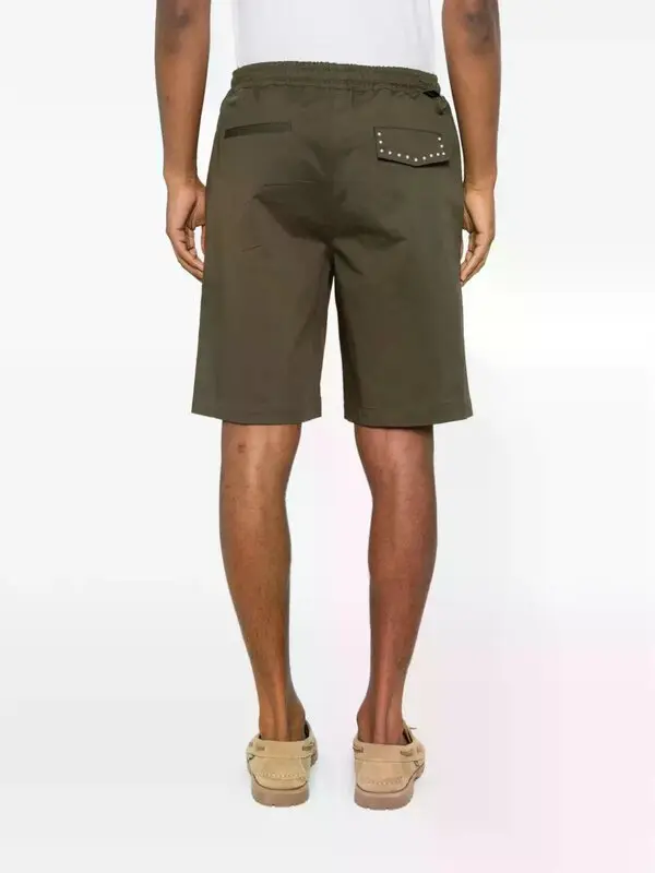 LOW BRAND George Coulisse Stud-embellished Drawstring Shorts - Green