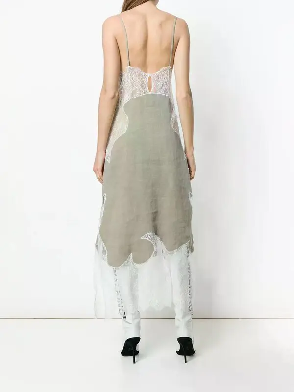 Off-White Panelled Lace Slip Dress