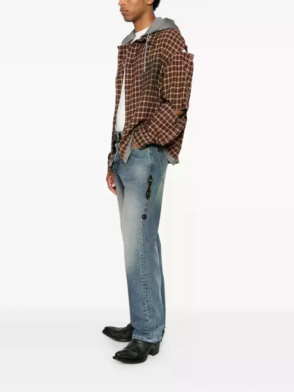 HTC LOS ANGELES Stud-embellished Jeans - Blue