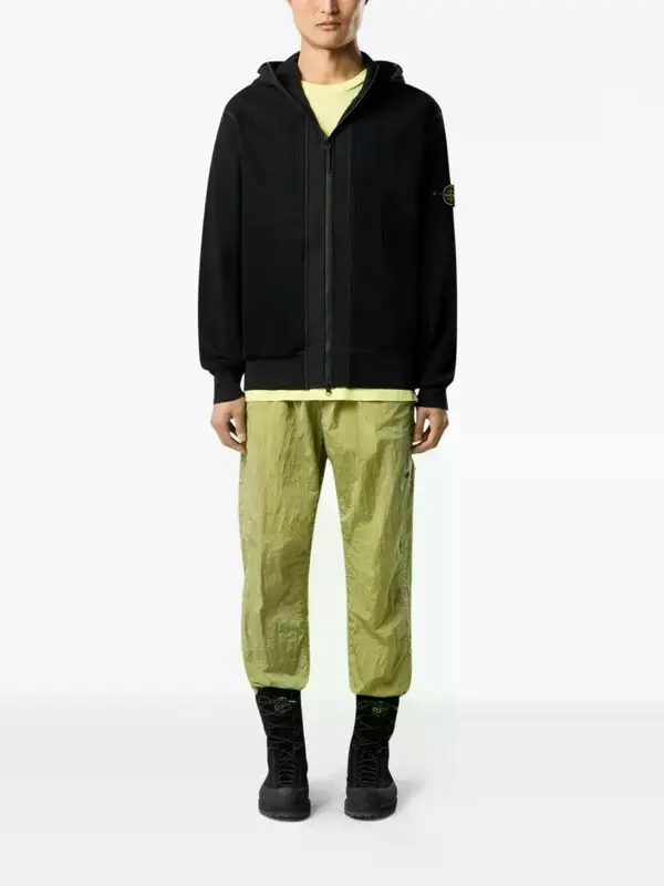 Stone Island Logo Patch Zip-up Hoodie