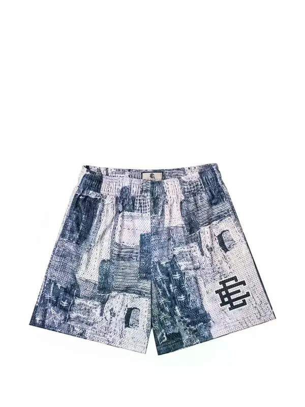 ERIC EMANUEL Patchwork Boro Shorts - Grey