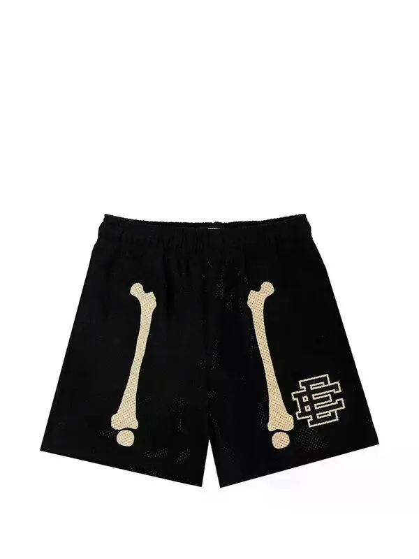 ERIC EMANUEL Bone Print Mesh Shorts - Black