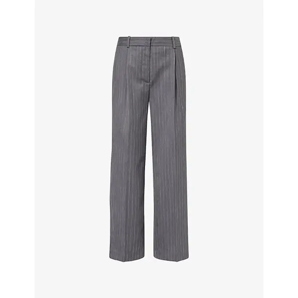 ANINE BING Trent Pinstripe Wool Trousers - Multi