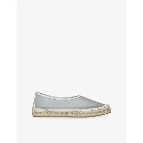 Dear Frances Vespa Mesh And Leather Espadrille Flats - Grey