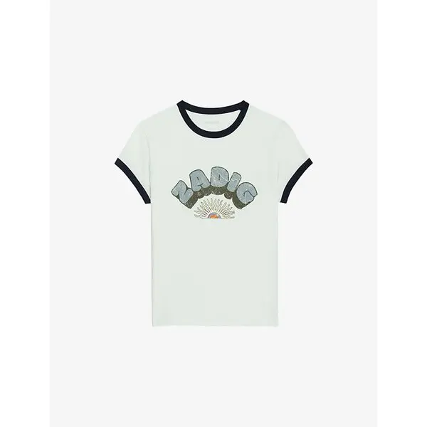Zadig&Voltaire Print Short-sleeved Cotton Jersey T-shirt - Light Jade