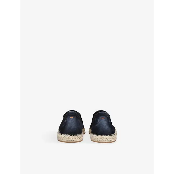 Santoni Carlo Suede Espadrille Loafers - Navy