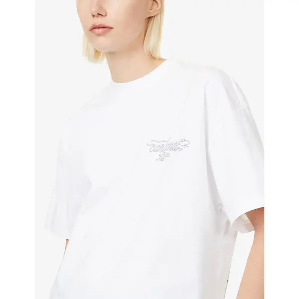 Carhartt Work In Progress Round Neck Logo Print Cotton T-shirt - White