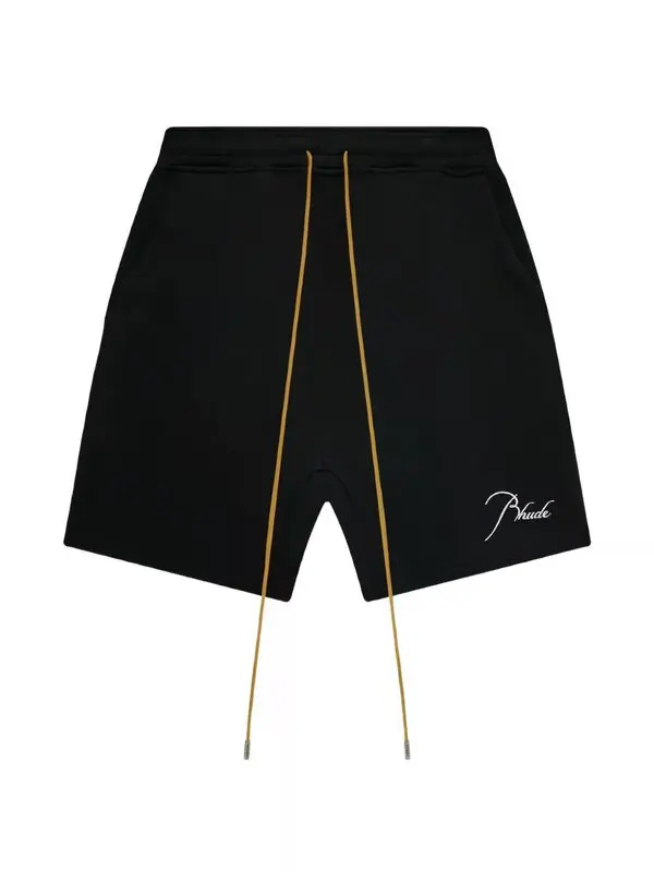 Rhude Classique Logo-embroidered Shorts - Black
