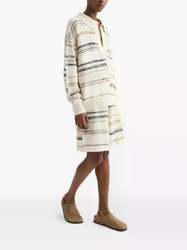 TWP Stripe-intarsia V-neck Sweater