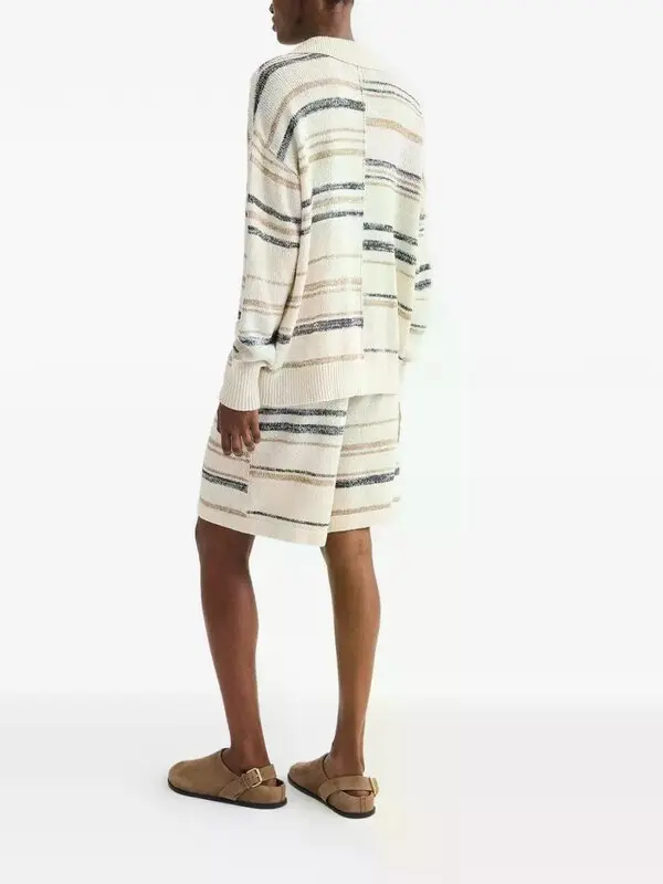 TWP Stripe-intarsia V-neck Sweater