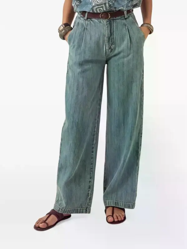 MAISON HOTEL Lucky Pinstripe Jeans - Blue