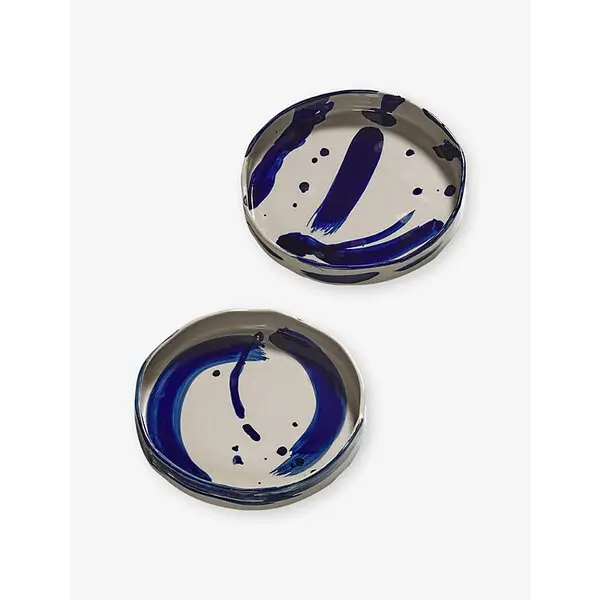 SERAX Sophia Set Of Two Stoneware Pasta Plates - Blue