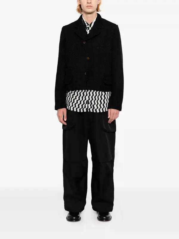 Comme Des Garçons Textured Diagonal Weave Blazer