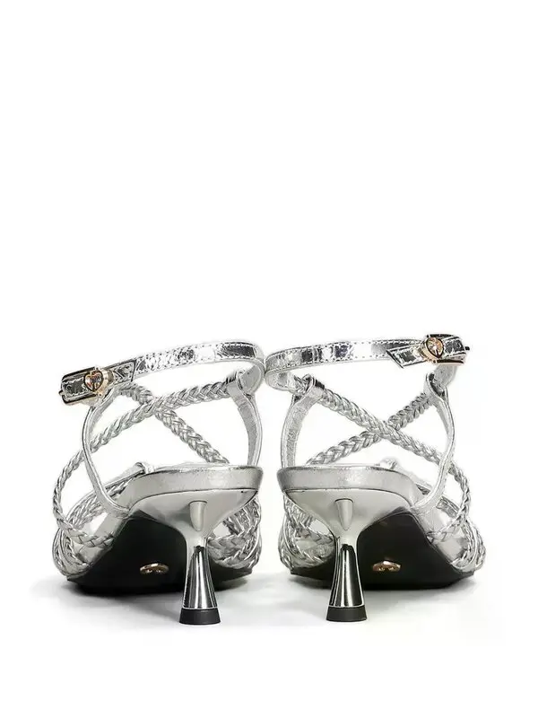GOLD & ROUGE Braided Metallic Sandals