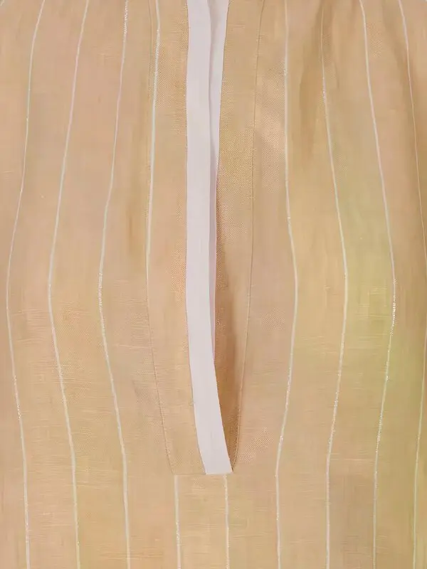 Kiton Pinstriped Long Sleeve Maxi Dress
