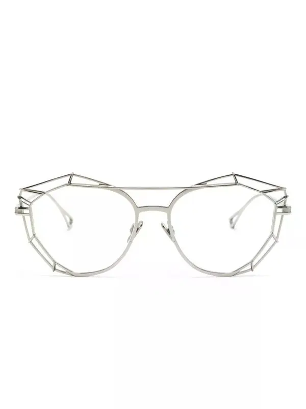 Cazal 5004 Geometric-frame Glasses - Silver