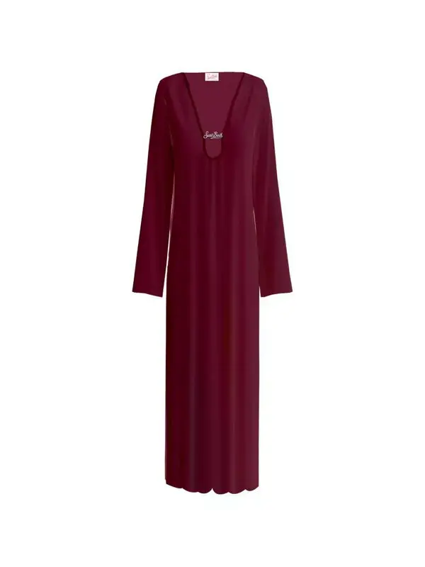 MC2 SAINT BARTH Long Scalloped Beach Dress - Red