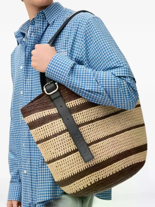 Loewe Loop Basket Striped Shoulder Bag