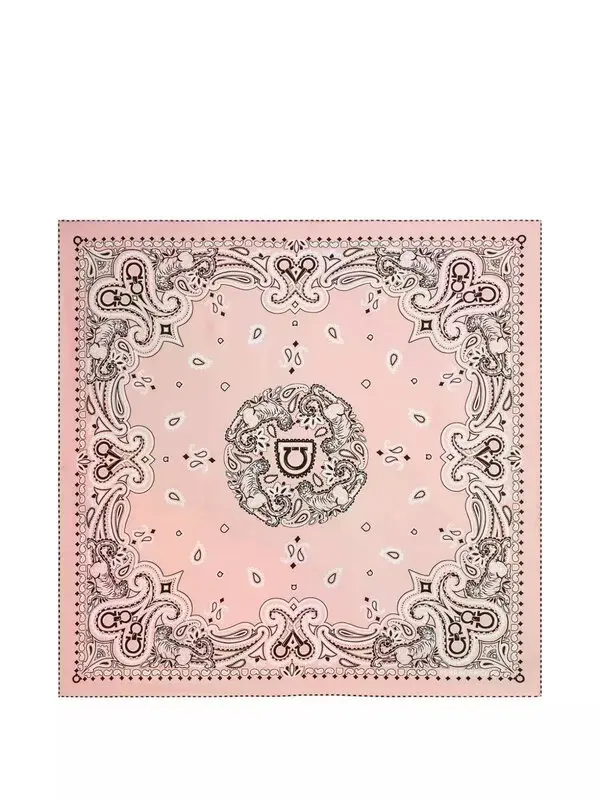 FERRAGAMO Paisley Print Silk Scarf - Pink