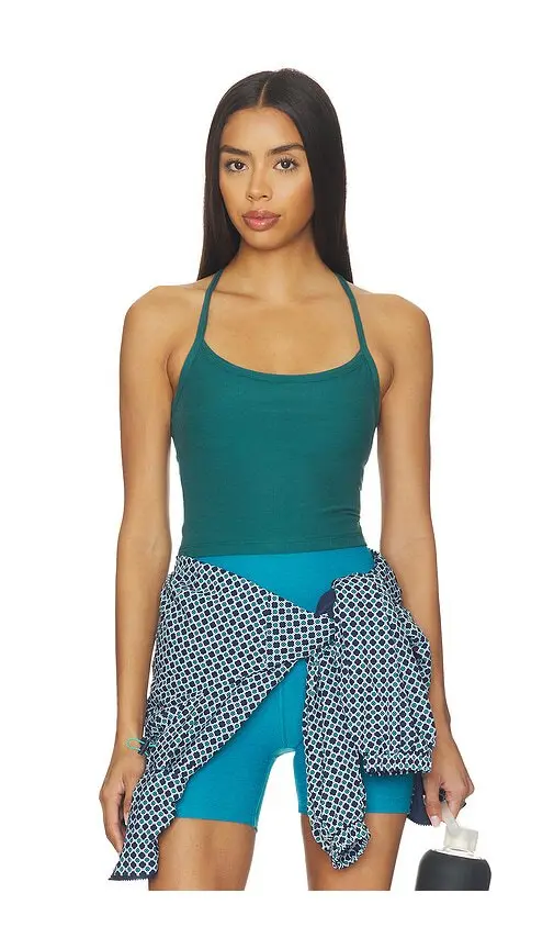 Beyond Yoga Spacedye Slim Racerback Cropped Tank Top - Teal