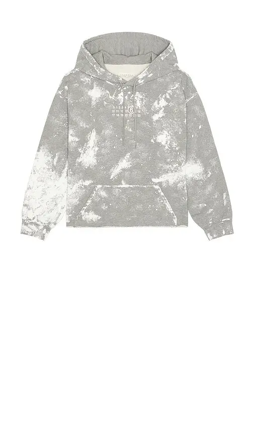 MAISON MARGIELA Distressed Logo Hoodie - Grey