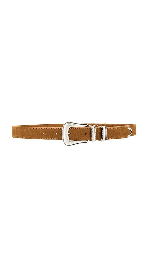 Nudie Jeans Western Suede Silver Belt - Brown