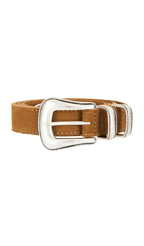 Nudie Jeans Western Suede Silver Belt - Brown