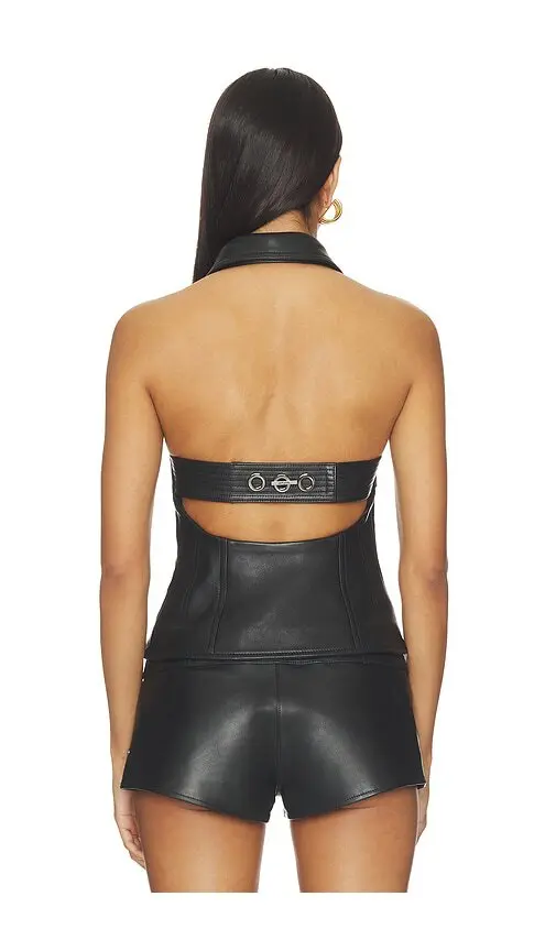 Cult Gaia Jill Leather Halter Top