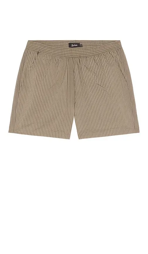BATHER Fossil Seersucker Swim Trunks - Grey